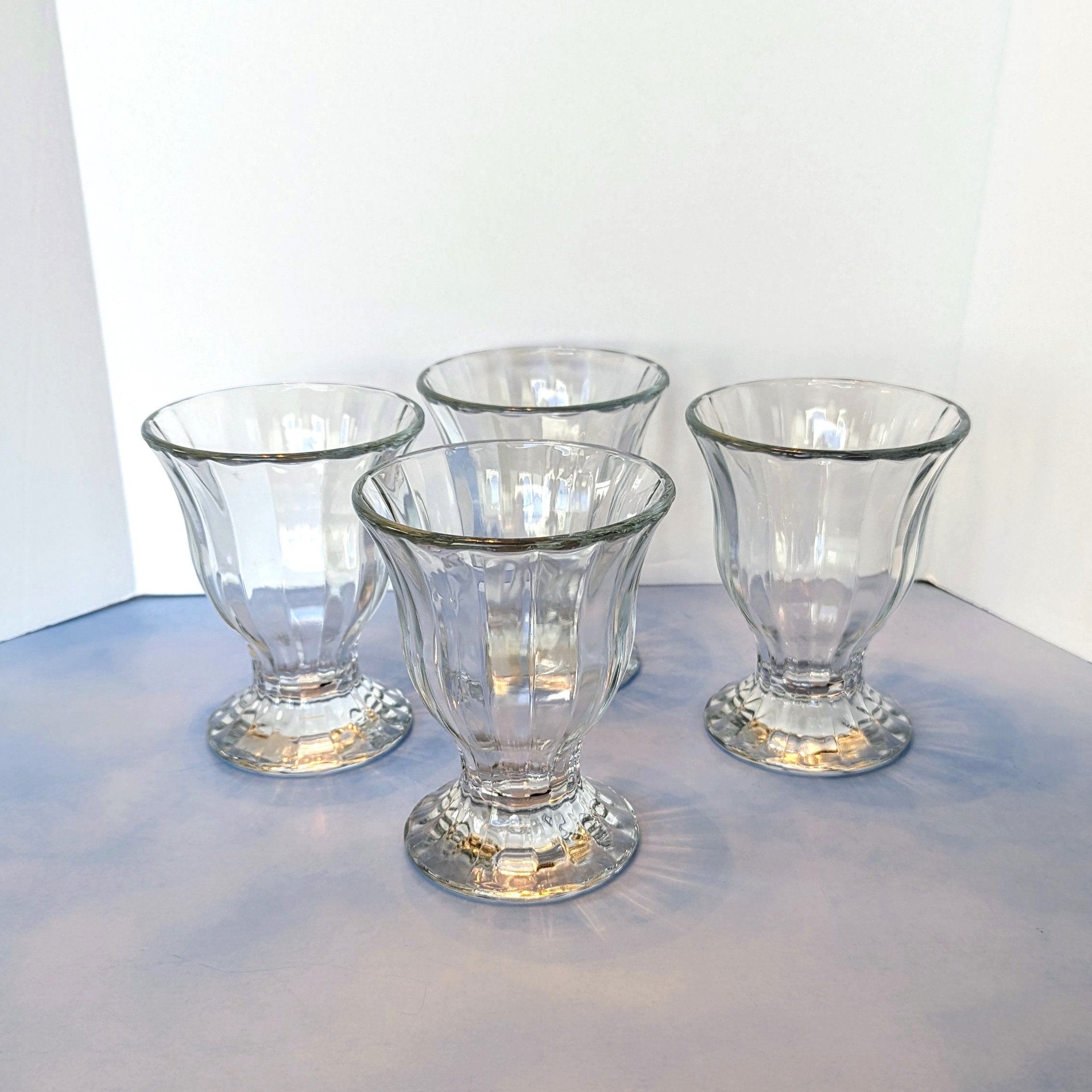 Libbey Sundae Glasses, Ice Cream Parlor Glassware, Vintage Set of 4 ...