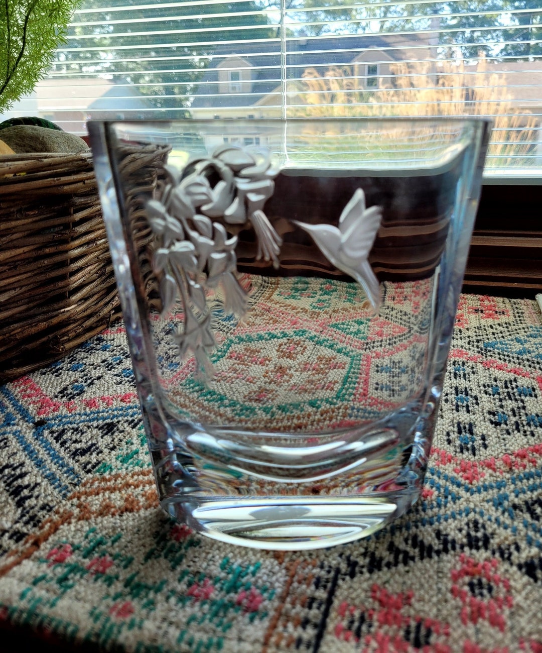 Hummingbird Vase 24% Lead Crystal Vintage Teleflora Vase Made - Etsy