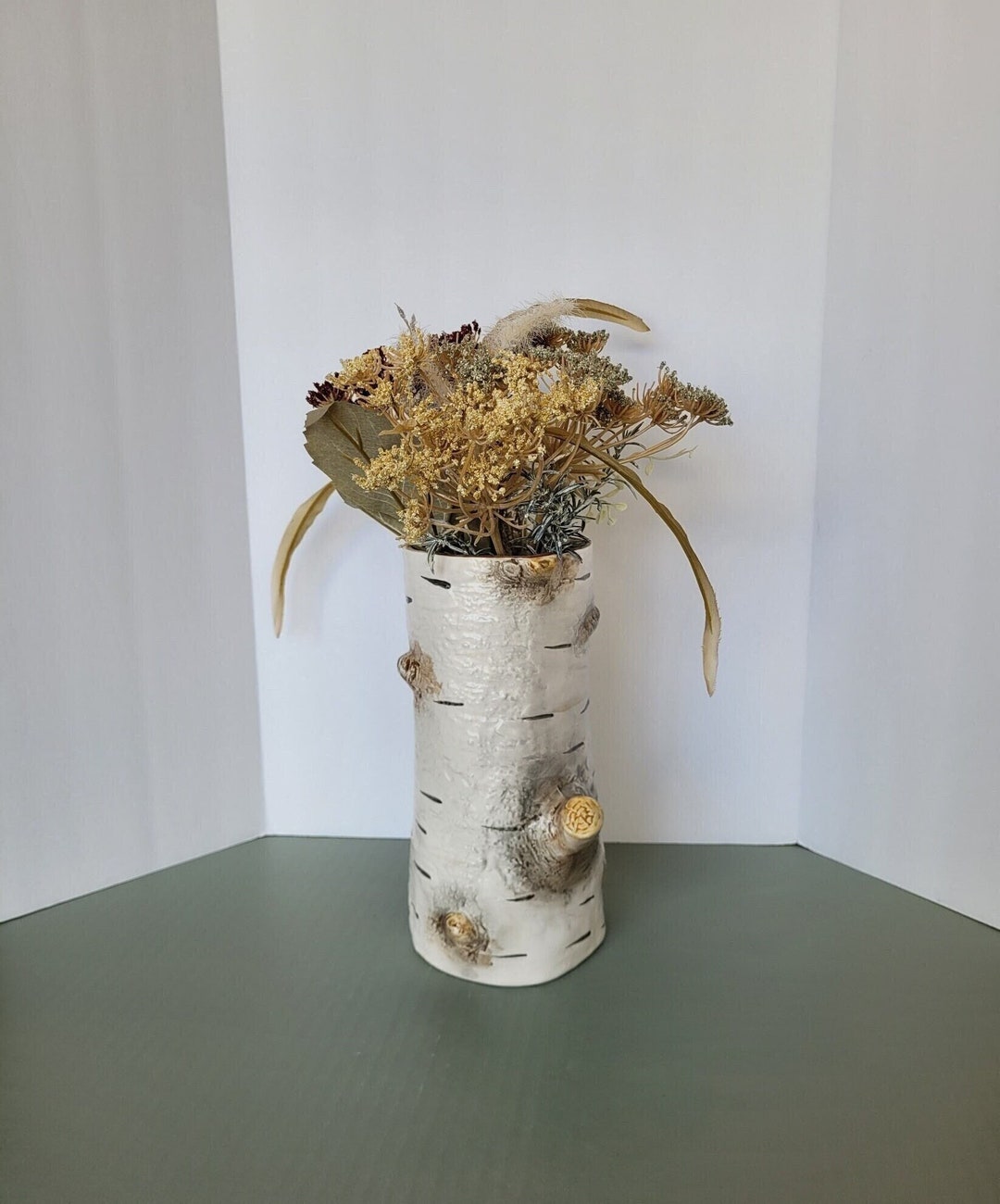 Dept. 56 Birch Bark Vase, Vintage Birch Bark Ceramic Vase ( Rare ) - Etsy