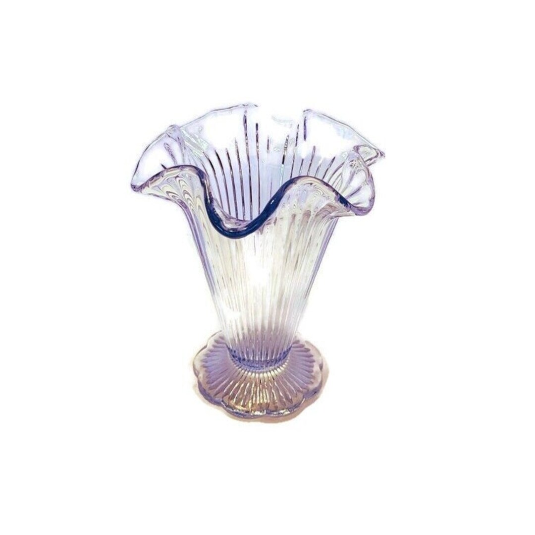 Fenton Art Glass Sheffield Vase, Beautiful Pale Blue Tinted Glass 6 ...
