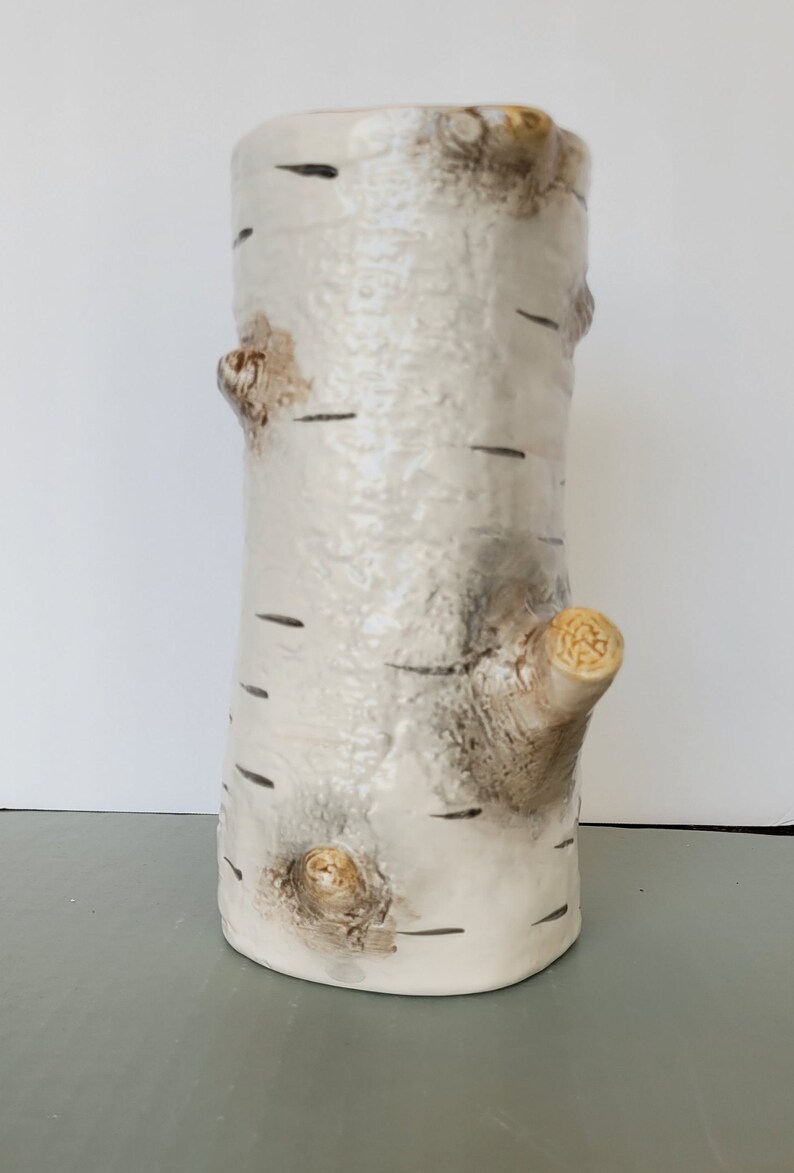 Dept. 56 Birch Bark Vase, Vintage Birch Bark Ceramic Vase ( Rare ) - Etsy