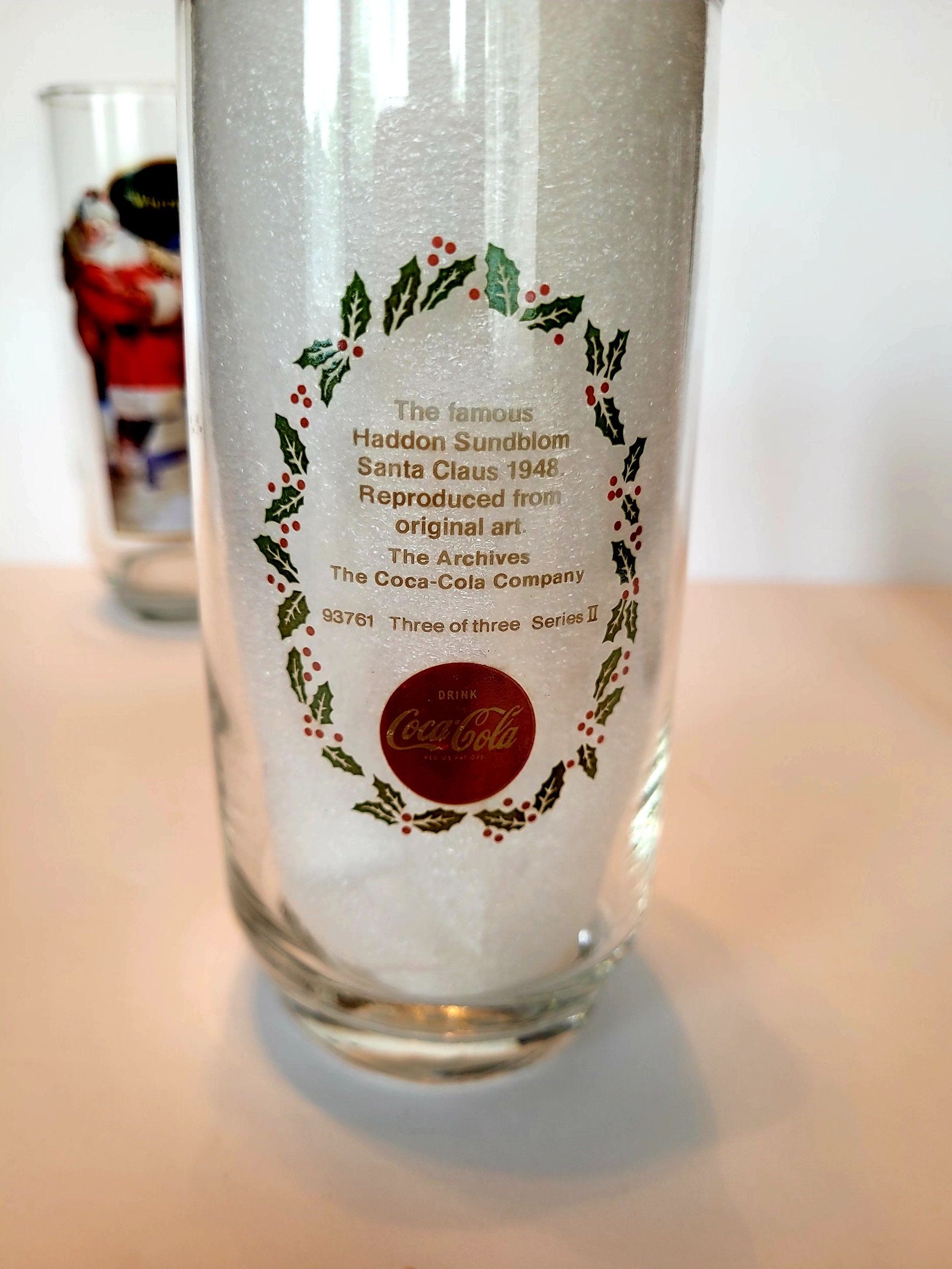 COCA-COLA SANTA Glasses Complete Set of 3 Haddon Sundblom - Etsy