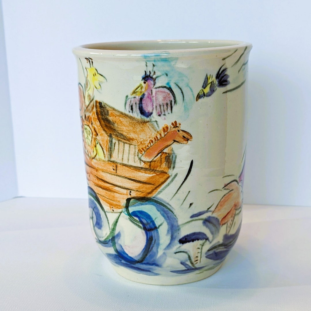 Vintage Noah's Ark Stoneware Pottery Crock or Vase - Etsy