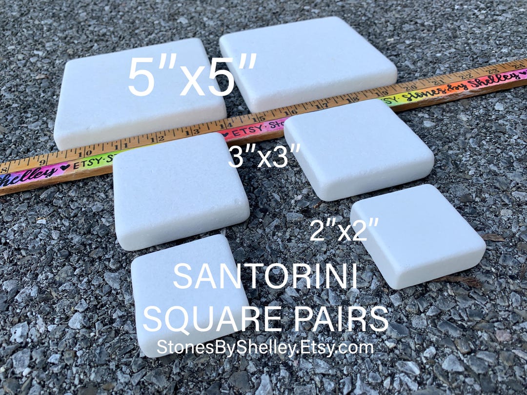 New! Authentic Santorini SQUARE PAIRS! 5 Inch 3 Inch 2 Inch Stones for ...