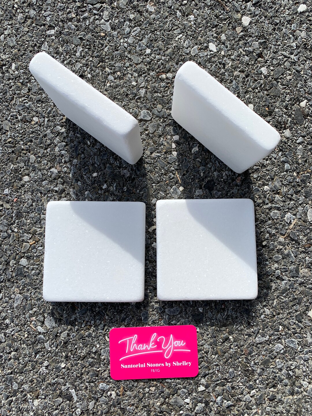 4 Inch Authentic Santorini Squares (4 Count) White Rocks - Rocks for ...