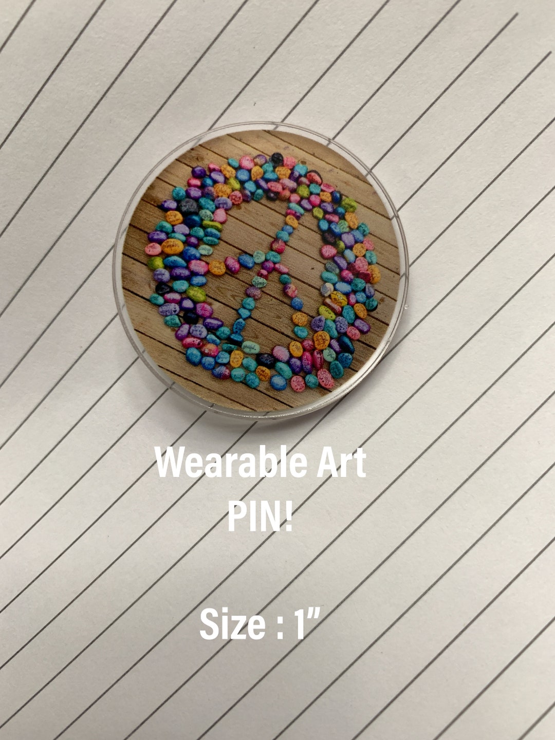 Original Art Wearable Pin Kindness Rocks Peace Sign Art Gifts ...