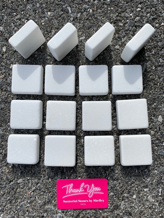 2 Inch Authentic Santorini Squares 16 Count White Rocks - Etsy