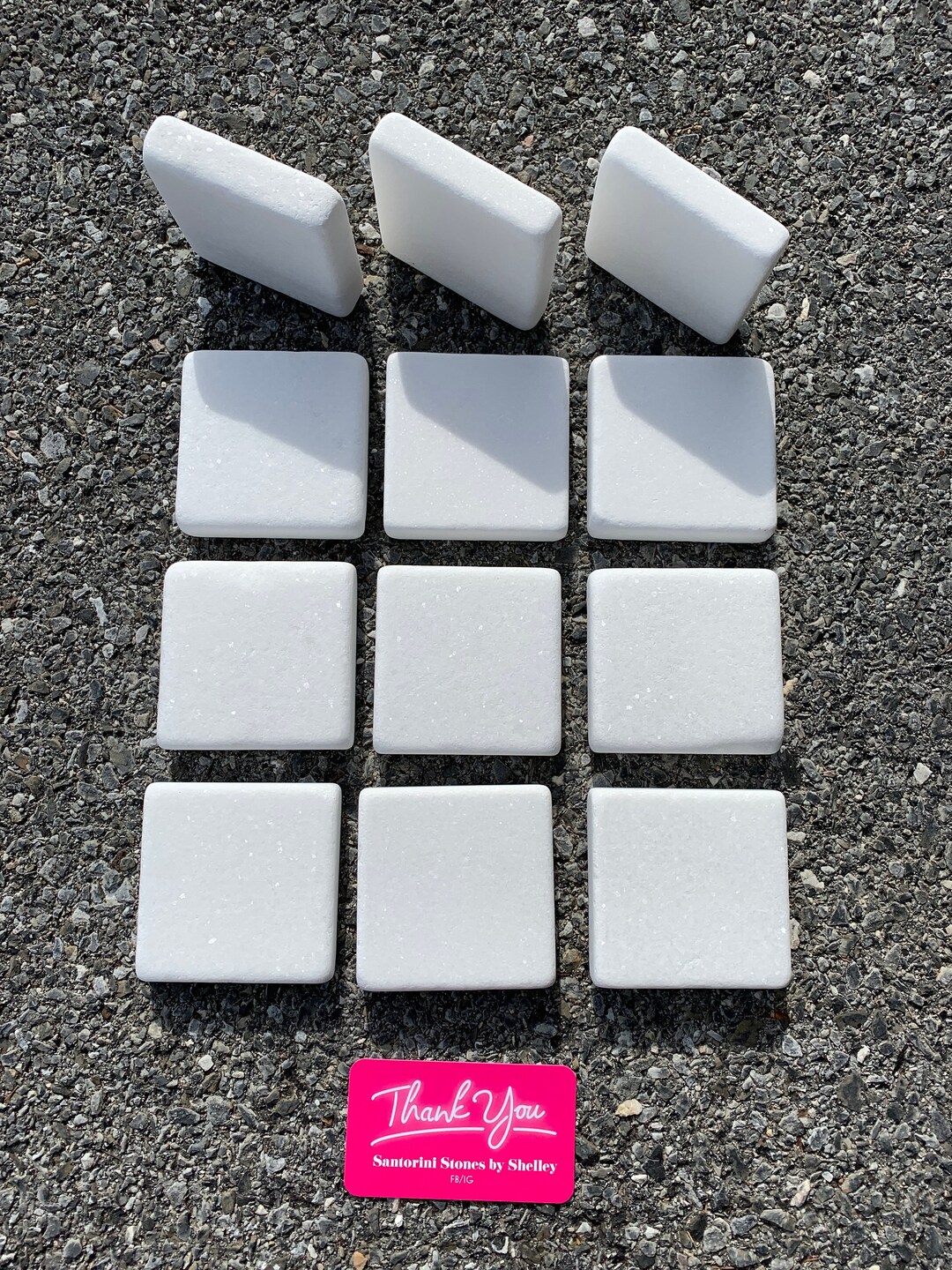 3 Inch Authentic Santorini Squares (12 Count) White Rocks - Rocks for ...
