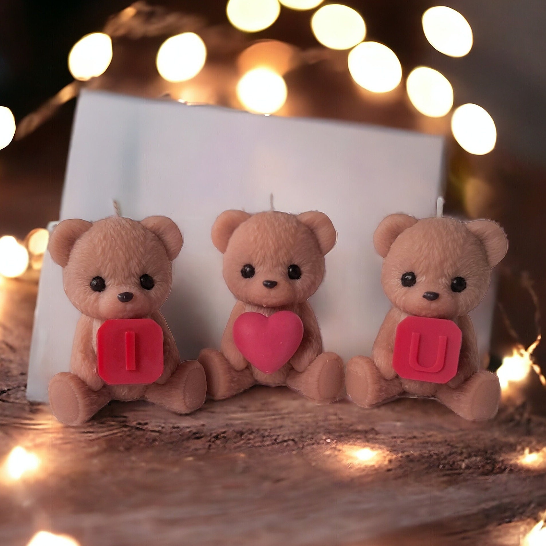 Teddy Bears Candle Set Valentine's Gift Ideas for Him or Her - Etsy