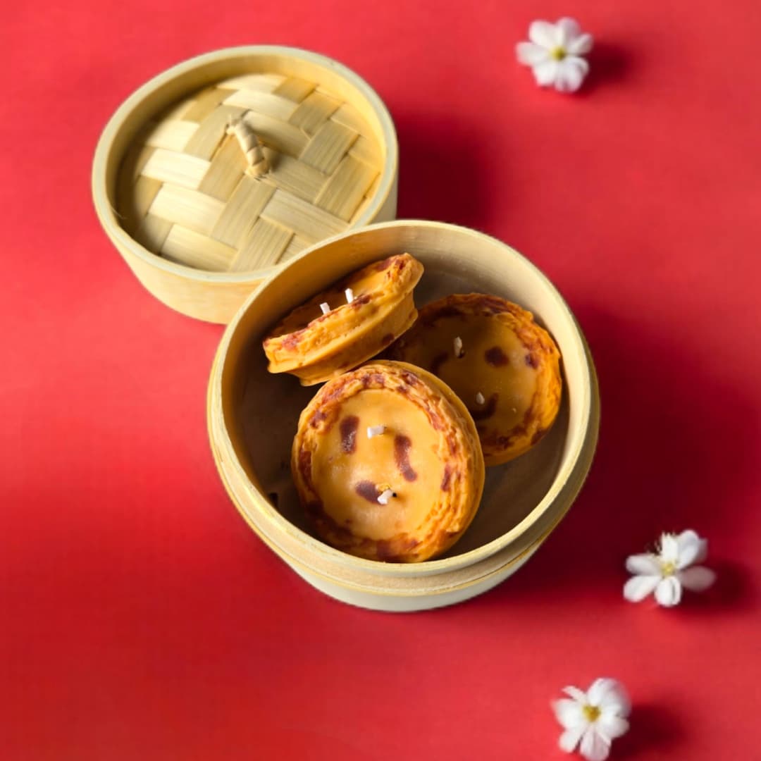 Dim Sum Egg Tart Candle Set | Lunar New Year Candle | Chinese New Year ...