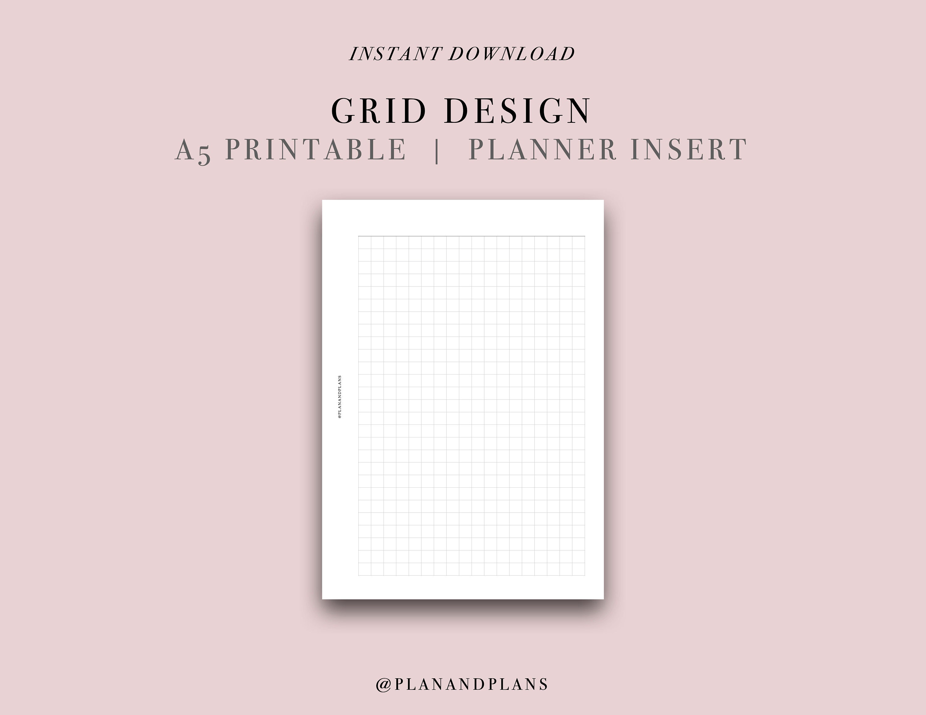 Grid Design PRINTABLE INSERT - Digital Download - Minimal and ...