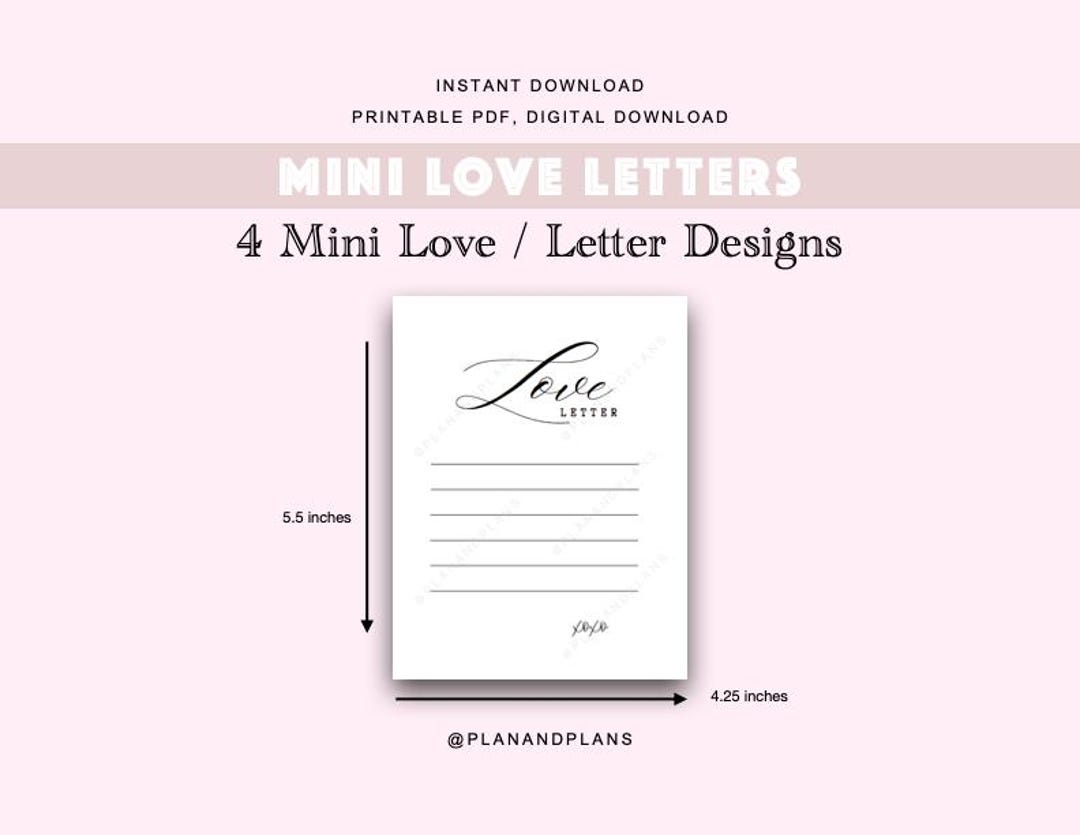 MINI LOVE LETTER Printable Designs - Perfect for Your Journal, Planner ...