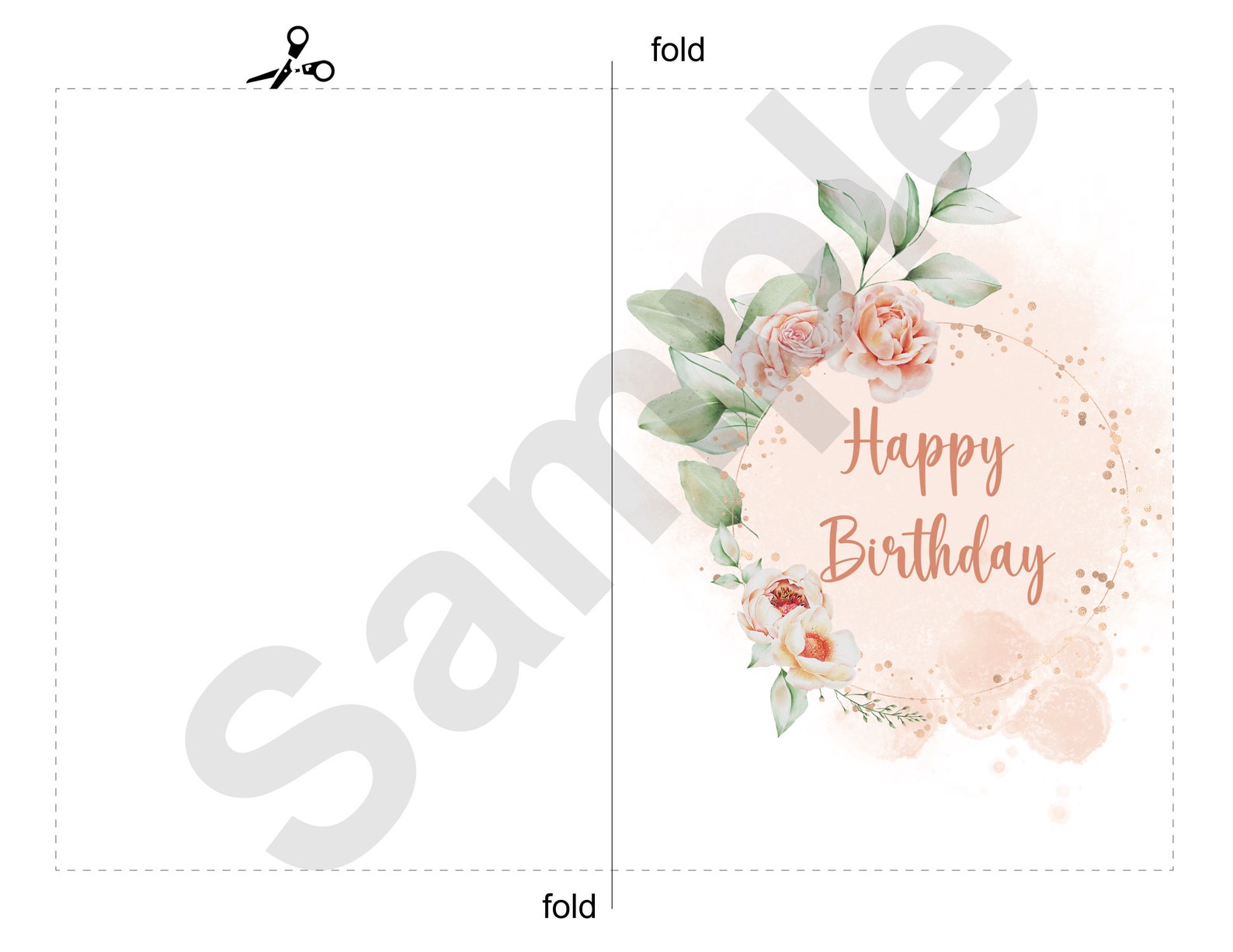 Happy Birthday Flowers, Printable Card, Birthday Card, Downloadable ...