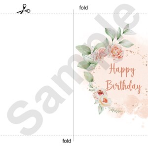 Happy Birthday Flowers, Printable Card, Birthday Card, Downloadable ...