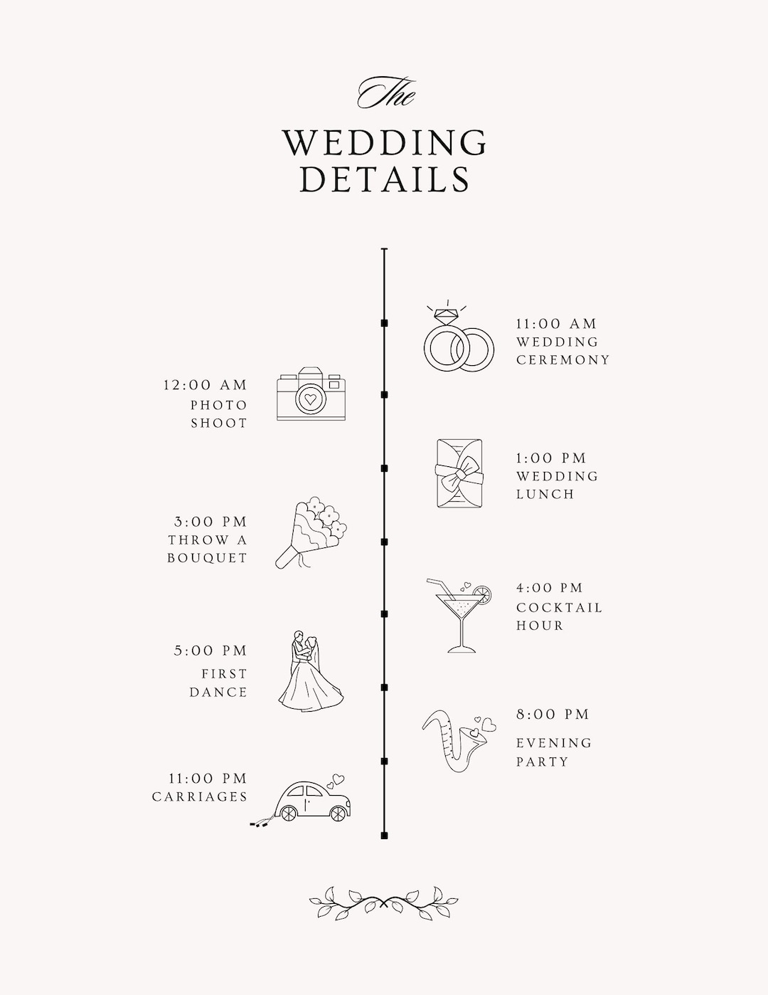 Wedding Day Timeline - Etsy
