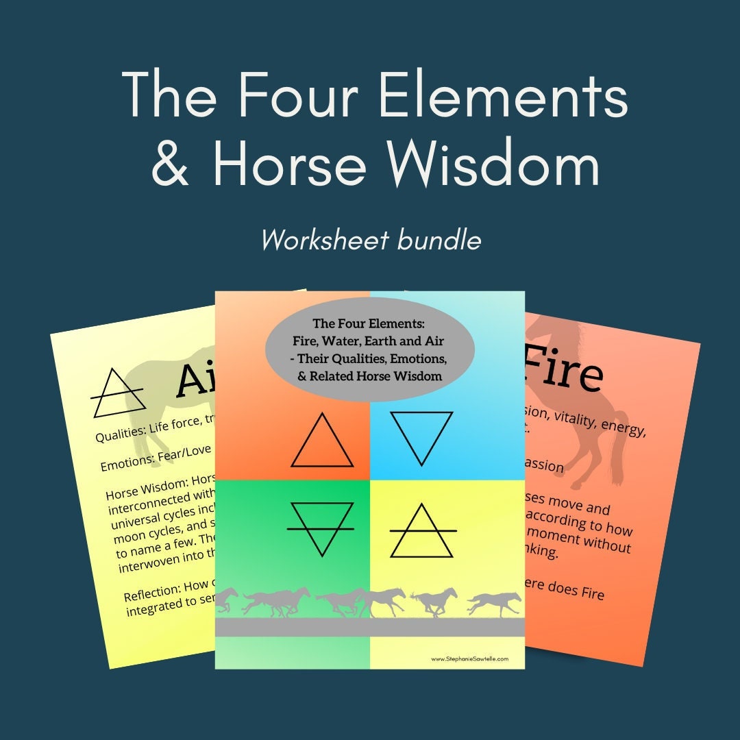 Worksheet Bundle, the 4 Elements & Horse Wisdom, Nature-based Wellness ...