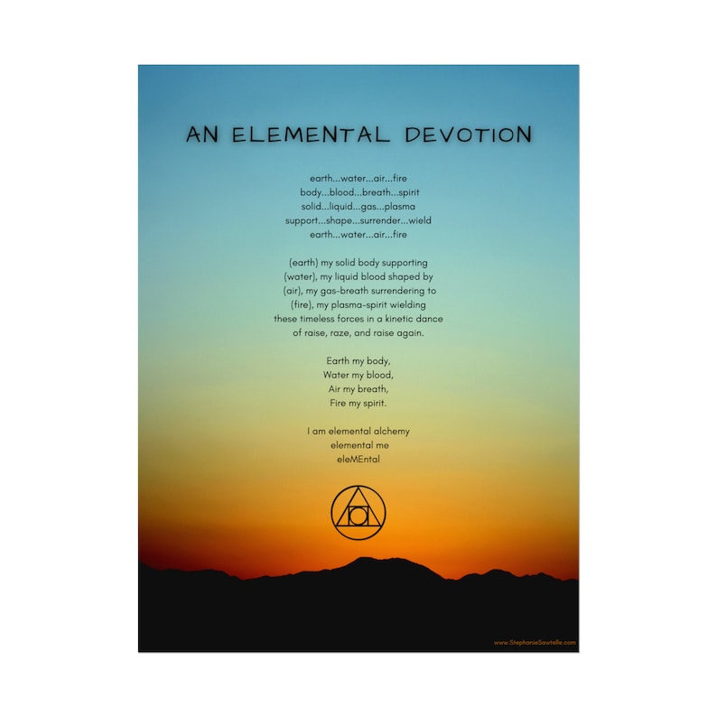 Four Elements Poem, Textured Watercolor Matte Posters - Etsy