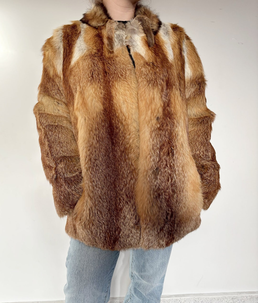 Luxury Real Fox Fur Coat, Vintage Canadian Red Fox Coat Size M/L - Etsy