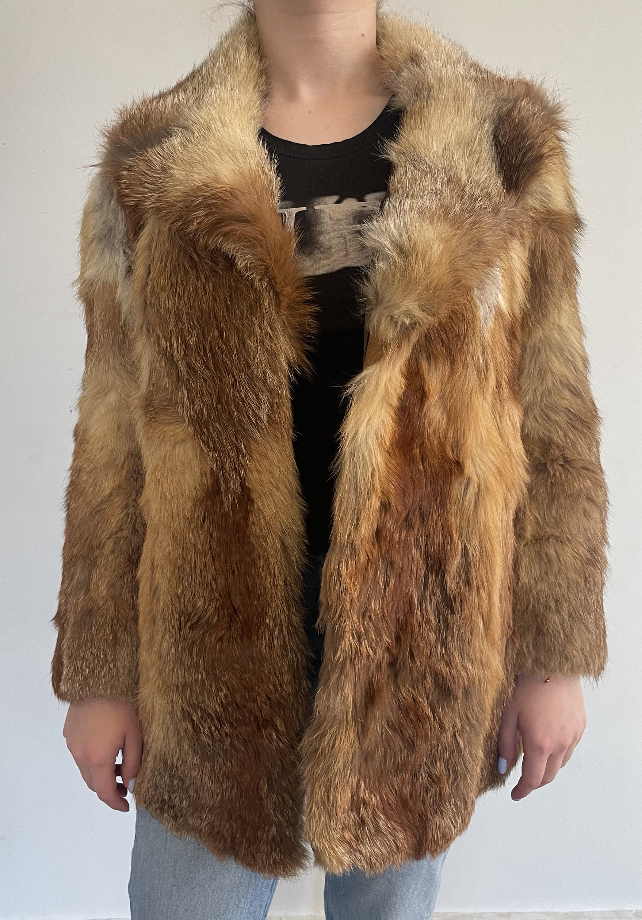 Authentic Vintage Canadian Red Fox Coat,luxury Real Fox Fur Evening ...