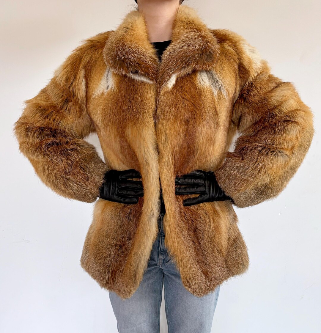 Red Fox Coat, Red Fox Fur Coat,canadian Vintage Fox Fur Coat, Luxury ...
