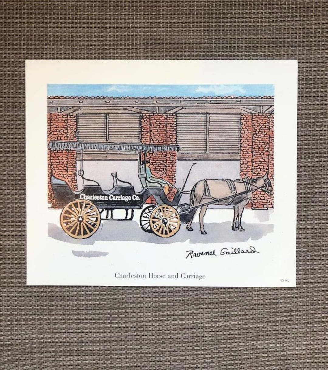 Charleston Horse and Carriage Print by Ravenel Gaillard - Etsy
