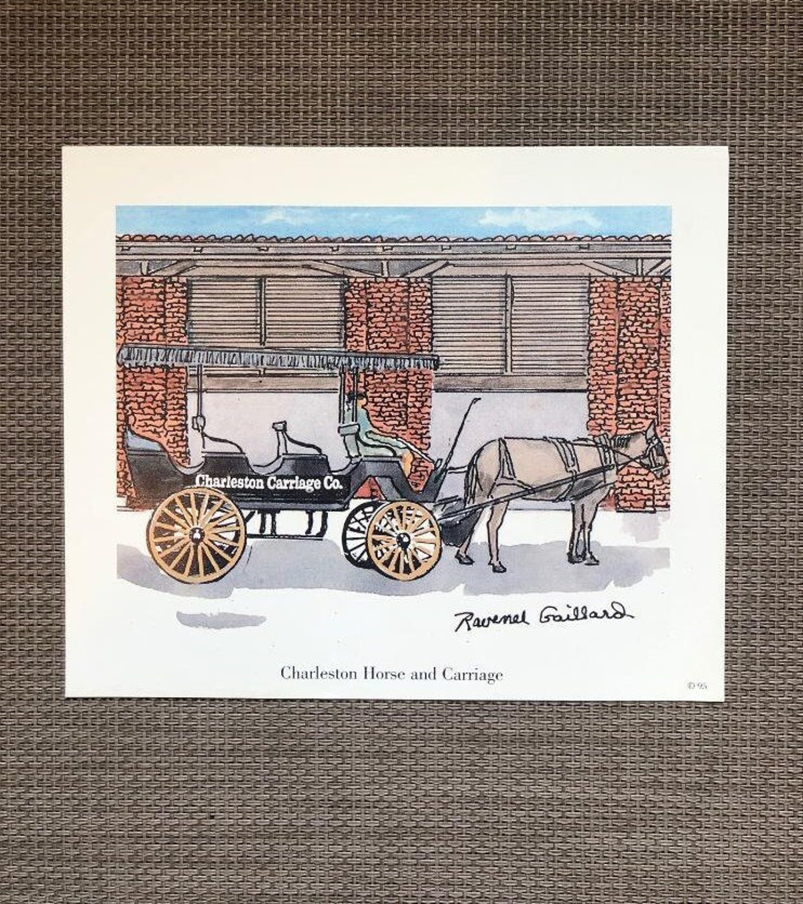 Charleston Horse and Carriage Print by Ravenel Gaillard - Etsy