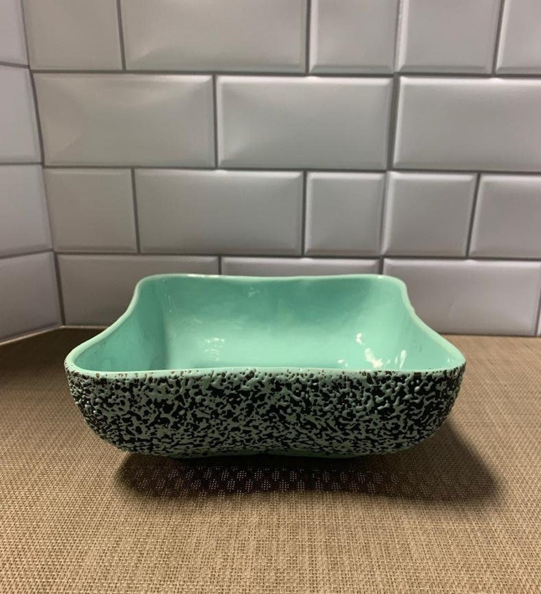 Antique Shawnee Pottery Square Splatter Console Bowl - Mid Century - Etsy