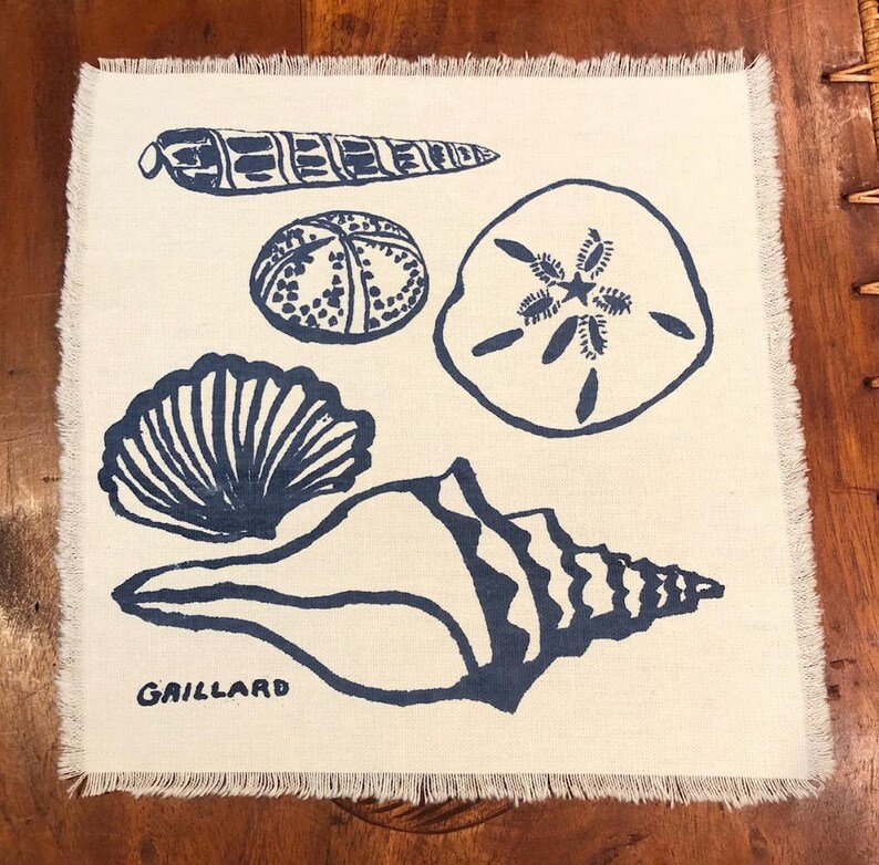 Blue Shells Cocktail Napkins Pack of 2 - Etsy