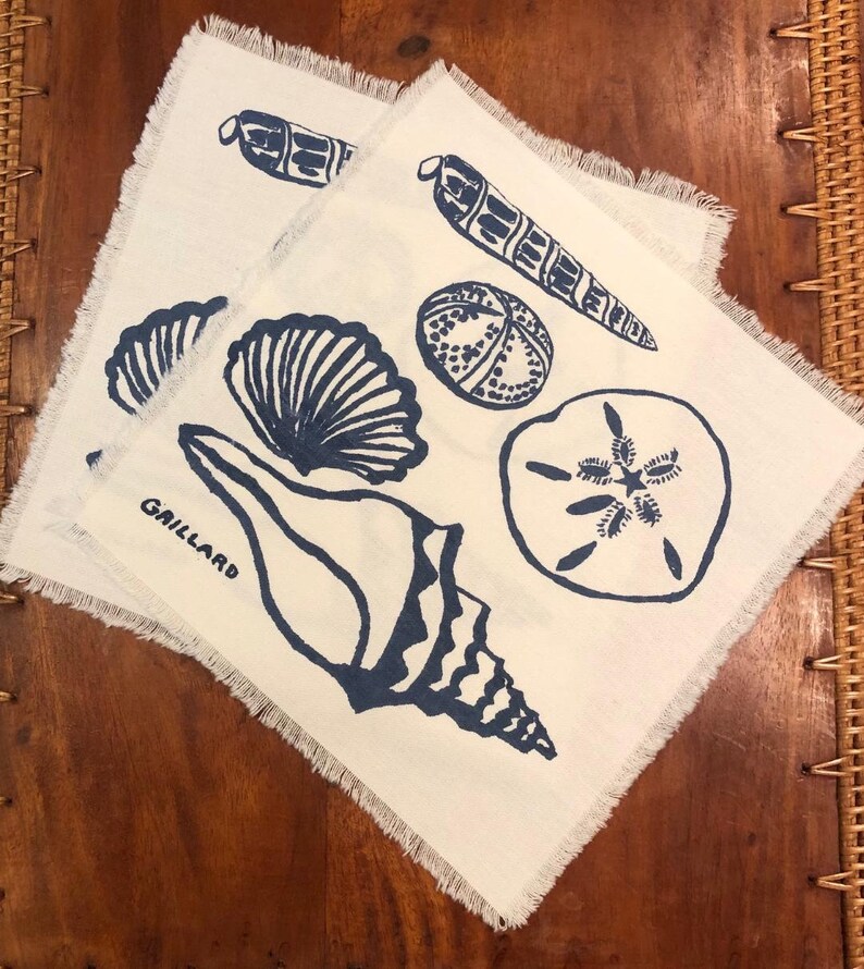 Blue Shells Cocktail Napkins Pack of 2 - Etsy