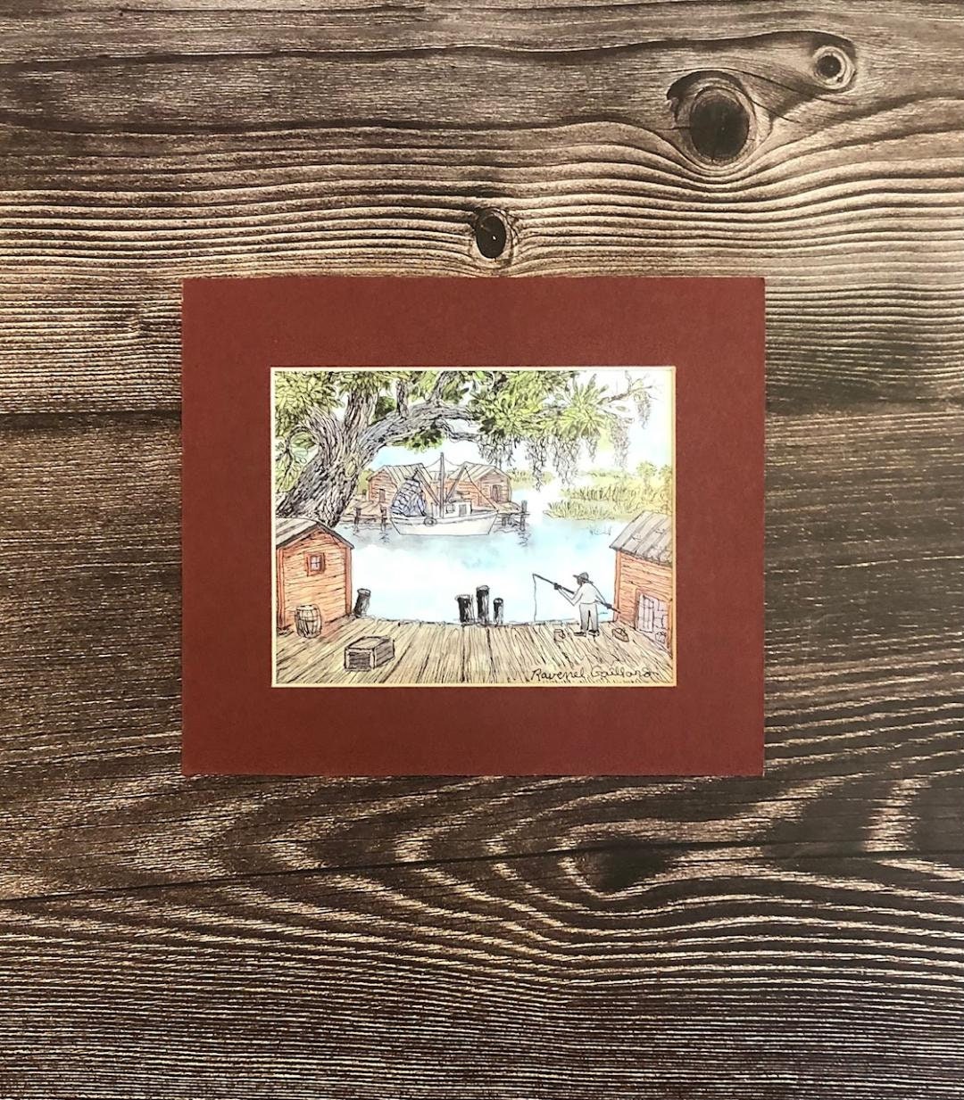 Lowcountry Water Scene by Ravenel Gaillard in Brick Mat - Etsy