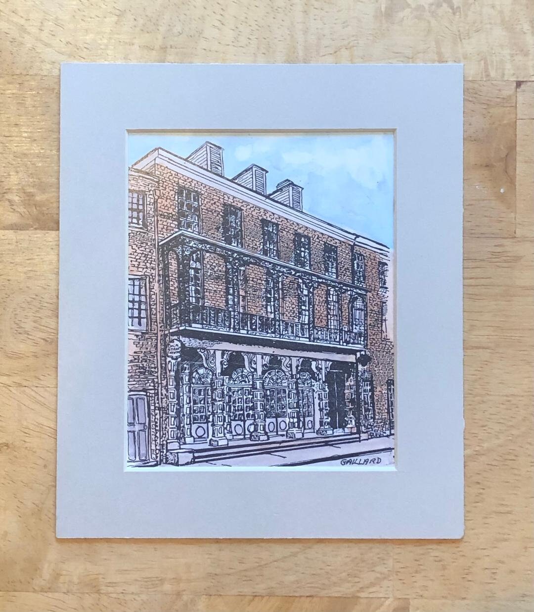 Dock Street Theater Print by Ravenel Gaillard With Tan Mat - Etsy