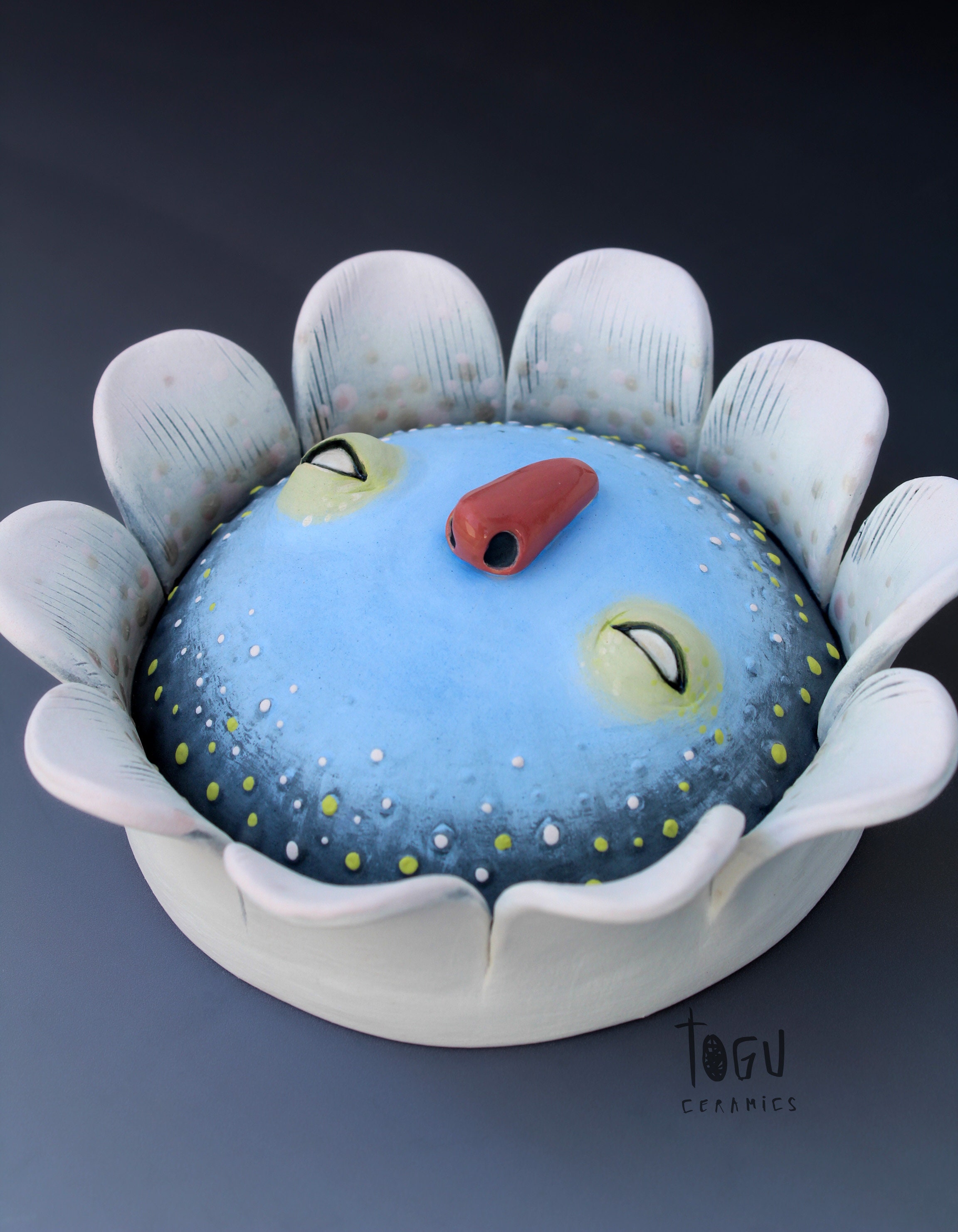 Ceramic Wall Art - Flower Sculpture - Ceramic Mask - Ceramic Home Decor ...