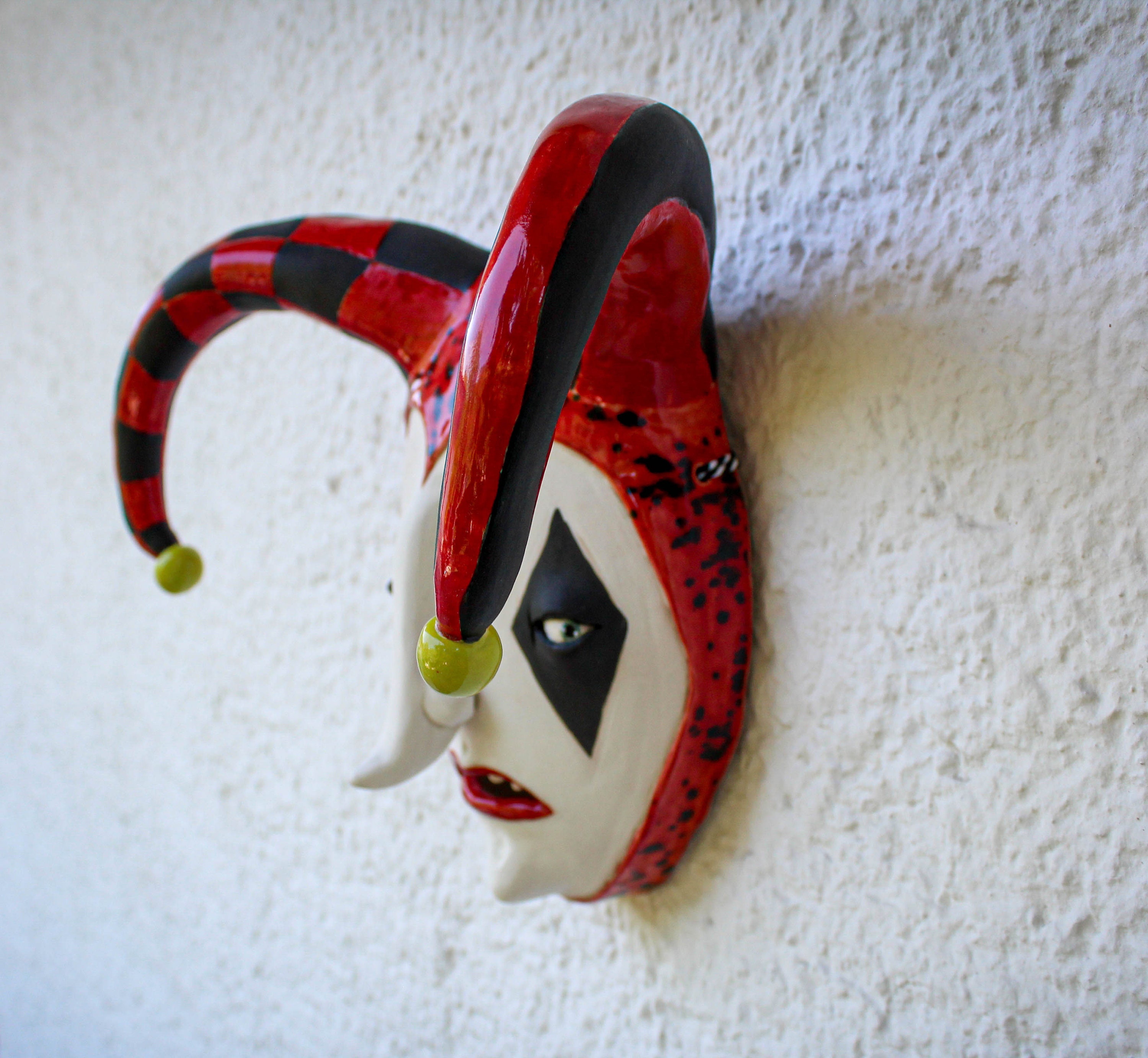 Ceramic Jester Mask Ceramic Mask Ceramic Wall Art Ceramic Wall Hanging ...