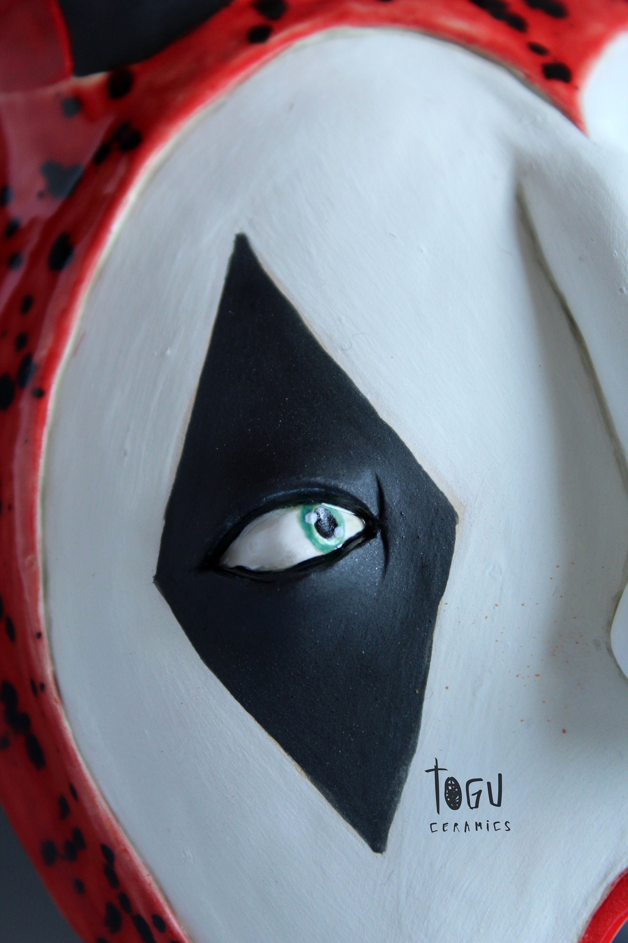 Ceramic Jester Mask Ceramic Mask Ceramic Wall Art Ceramic Wall Hanging ...