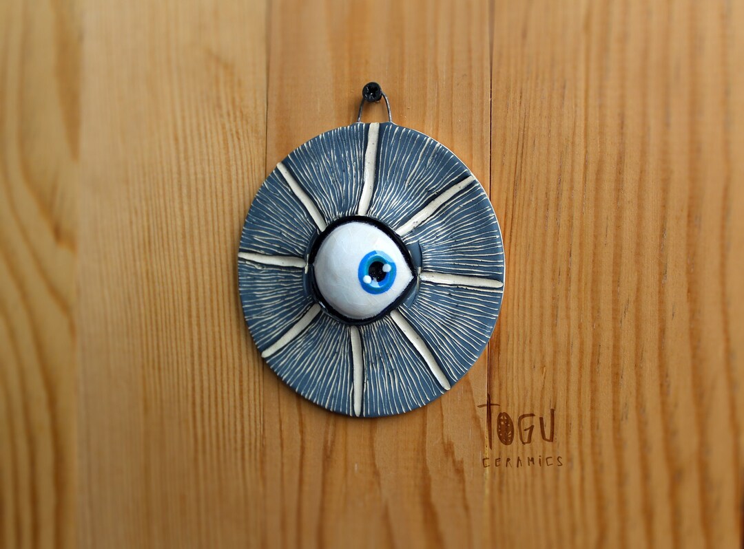 Ceramic Wall Art, Stoneware Wall Decor, Wall Hanging, Ceramic Eye ...