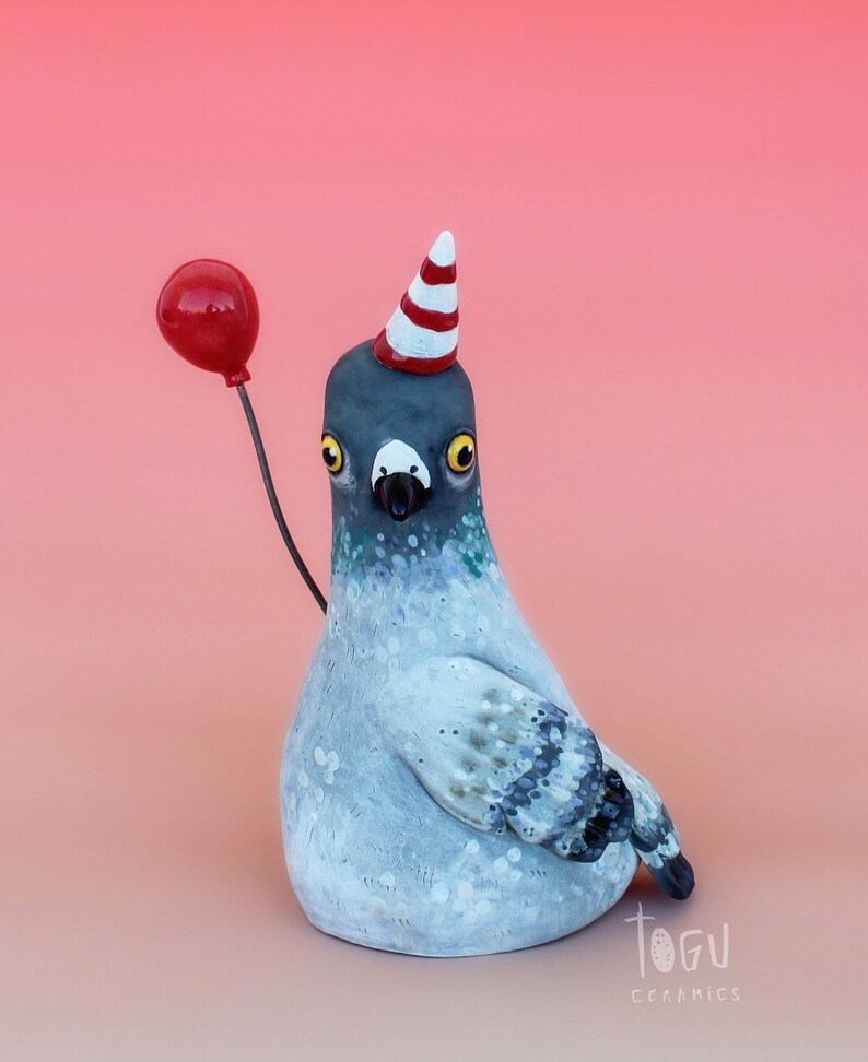 Ceramic Pigeon Sculpture Bird Figurine Handmade Ceramic - Etsy