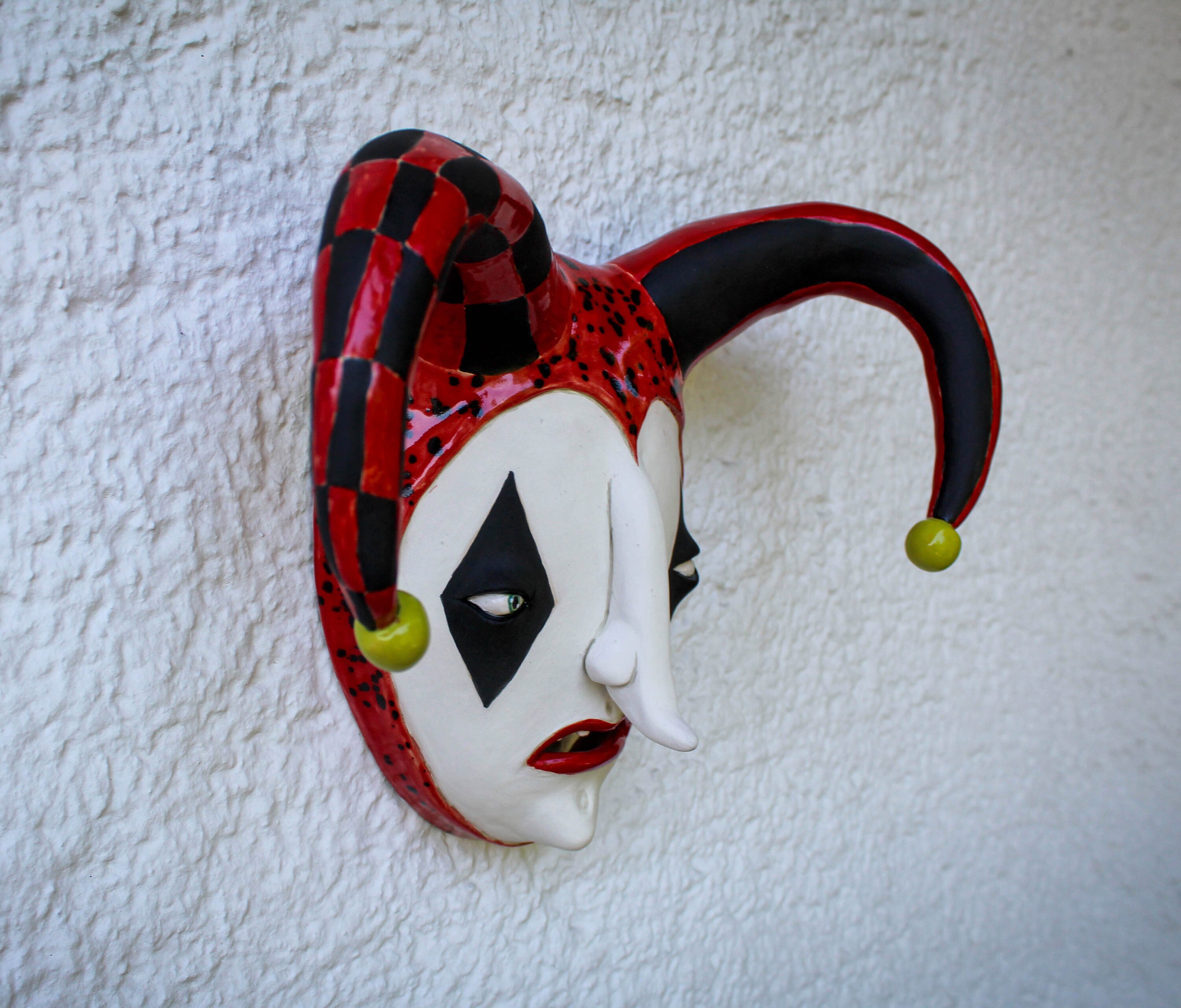 Ceramic Jester Mask Ceramic Mask Ceramic Wall Art Ceramic Wall Hanging ...