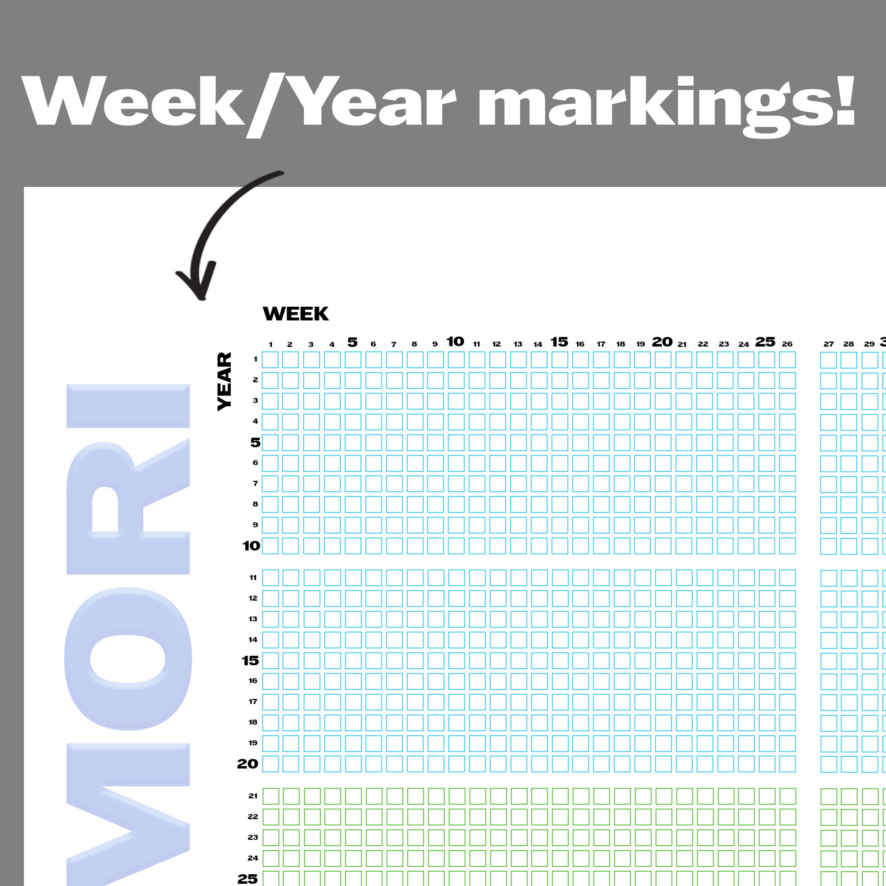 Life Calendar 80 Years of Life in Weeks Memento Mori - Etsy