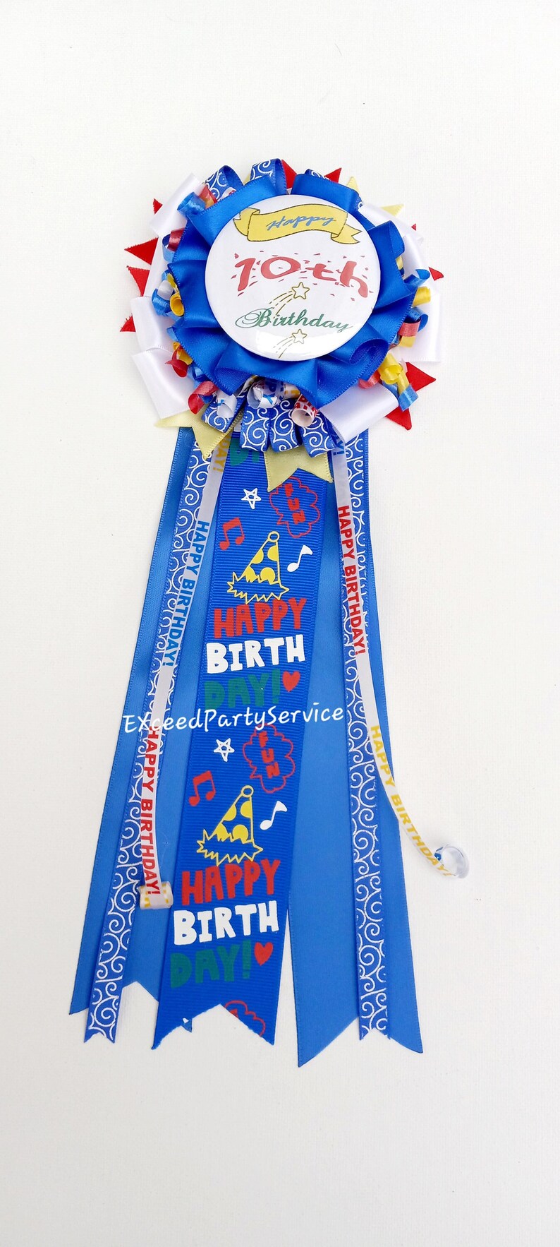 Happy Birthday Party/ Birthday Ribbon Corsage/birthday Badge/ 10th ...