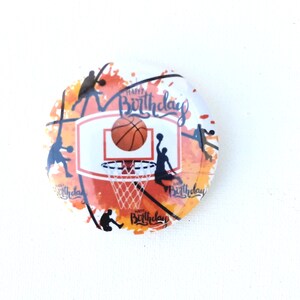 Basketball Birthday Party Badge Corsage Basket Ball Birthday Pin Custom ...