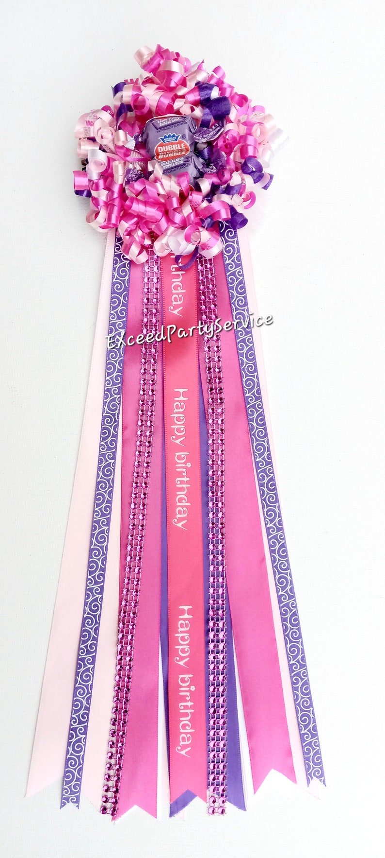 Rain Bow Birthday/rainbow Party Candy Curly Ribbon Corsage /rainbow ...