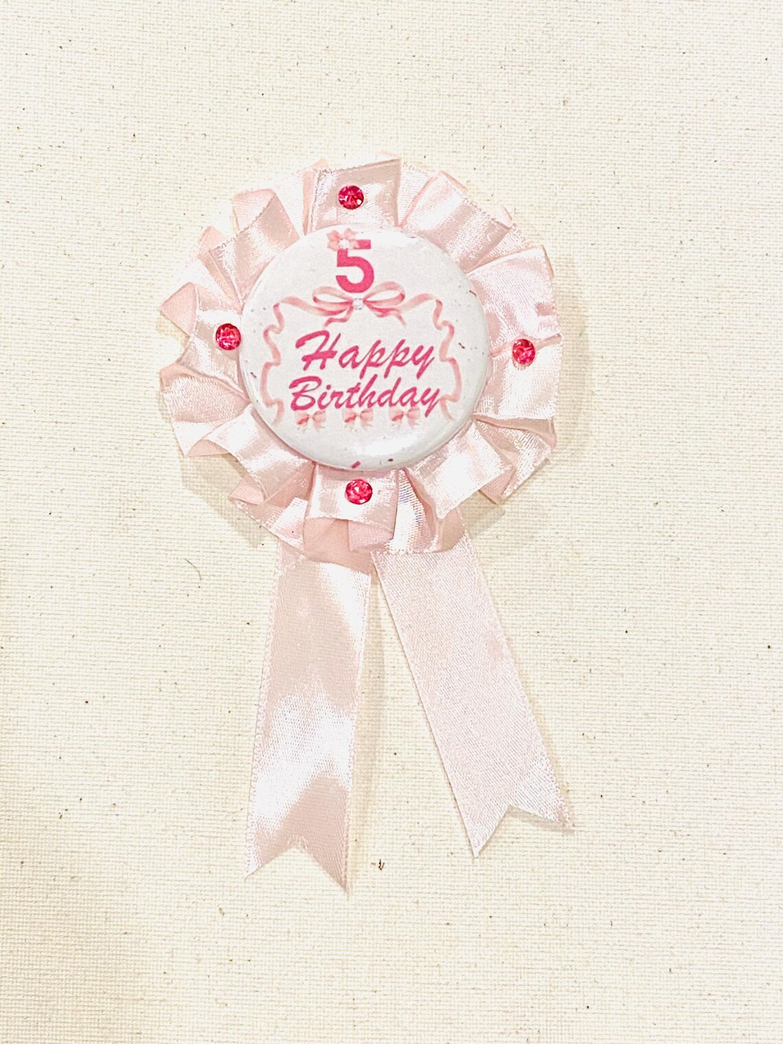Bow Themed Birthday Badge Birthday Number Pin Custom Birthday Pins ...