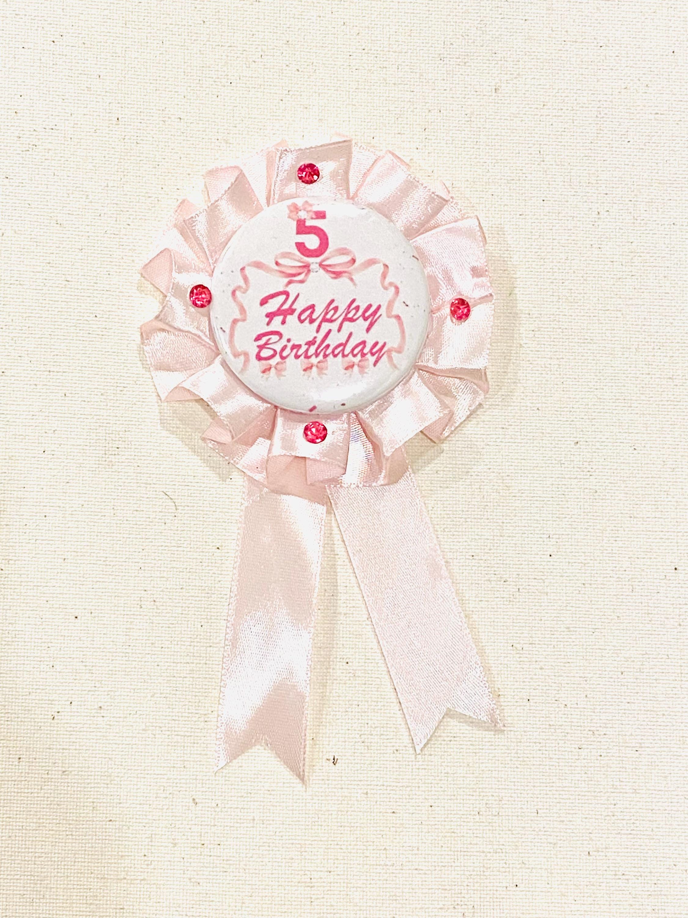 Bow Themed Birthday Badge Birthday Number Pin Custom Birthday Pins ...