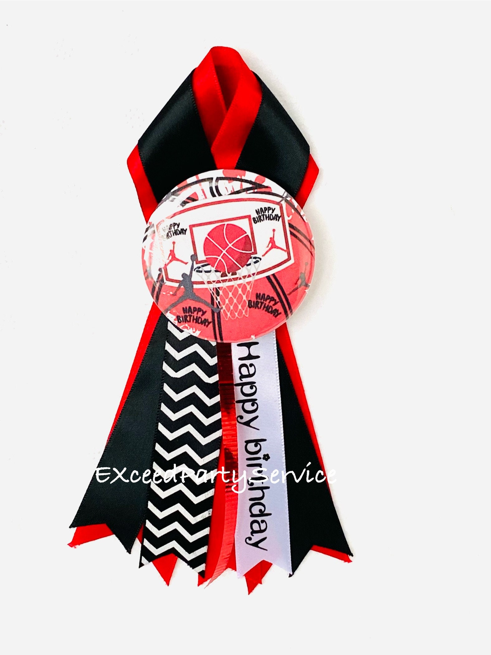 Basketball Birthday Party Badge Corsage Basket Ball Birthday Pin Custom ...