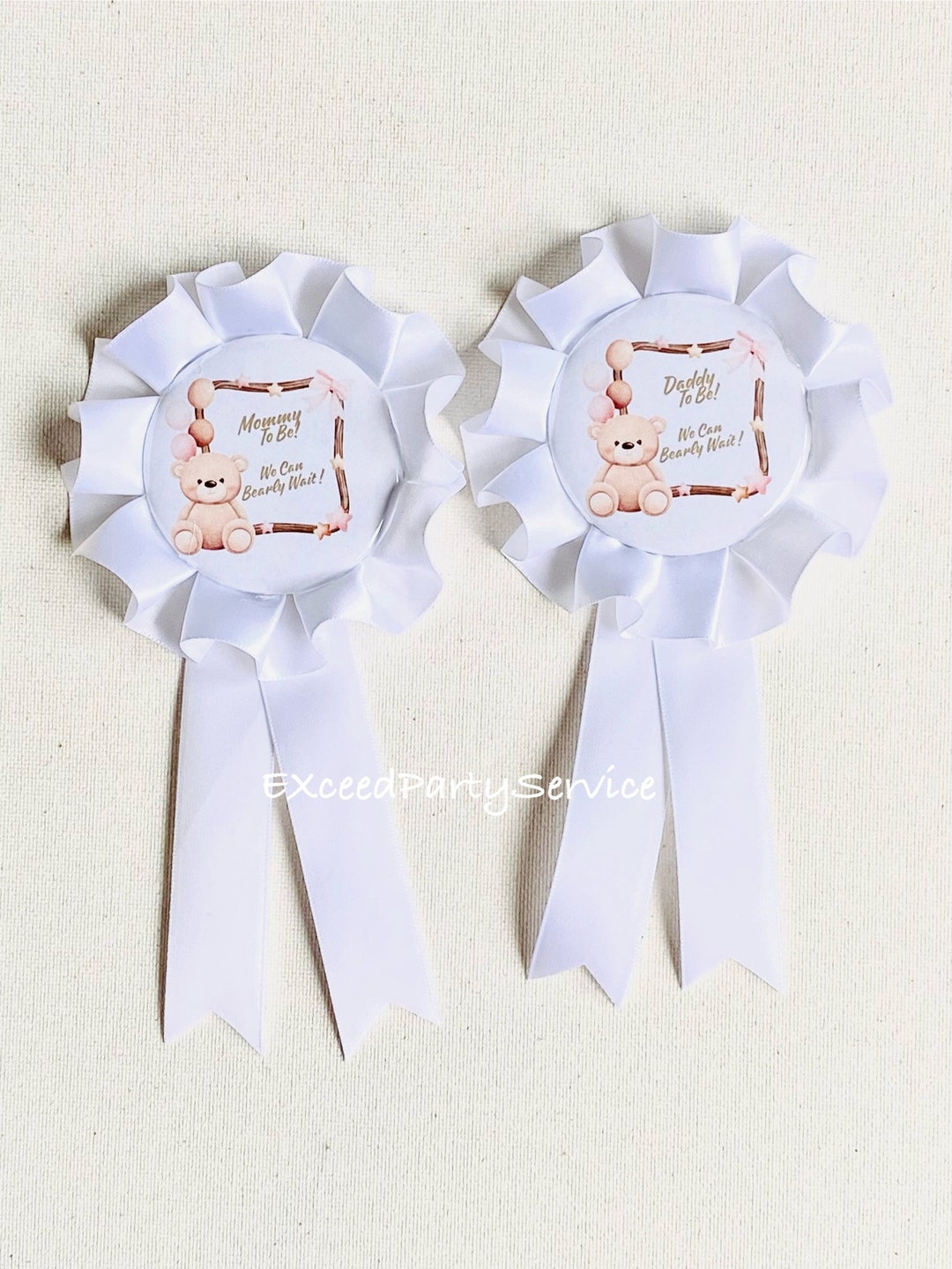 Teddy Bear Baby Shower Party Ribbon Pin Corsage Custom Baby Shower ...