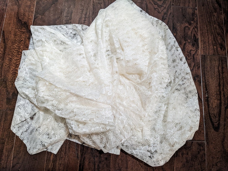 Double Panel 2 Floral Lace Sheers/curtain Off-white - Etsy