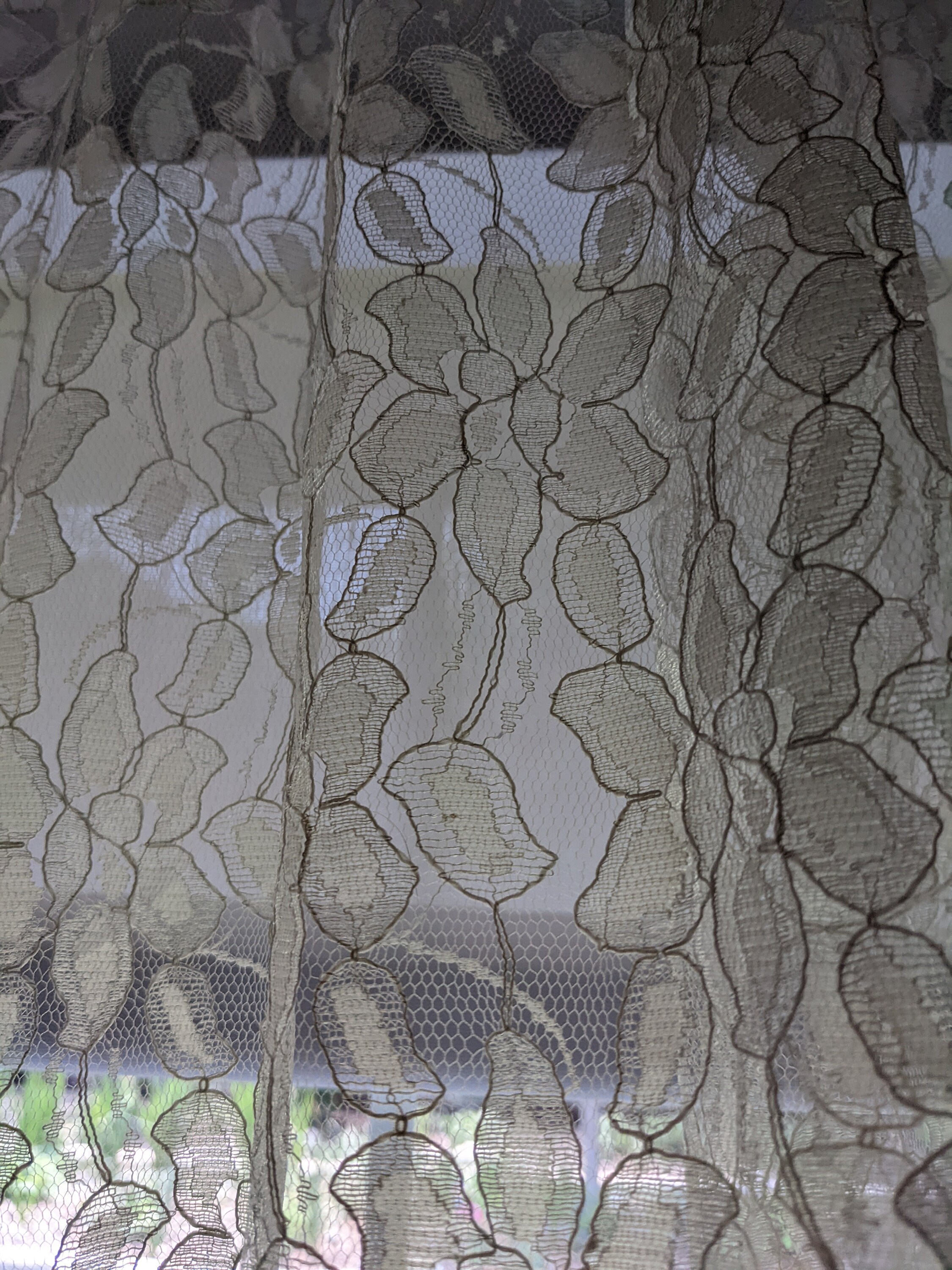 Double Panel 2 Floral Lace Sheers/curtain Off-white - Etsy