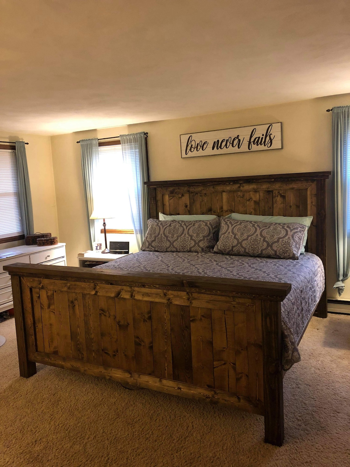 Farm House Bed Frame Free Shipping Rustic Bed Frame Handmade Bed Frame ...