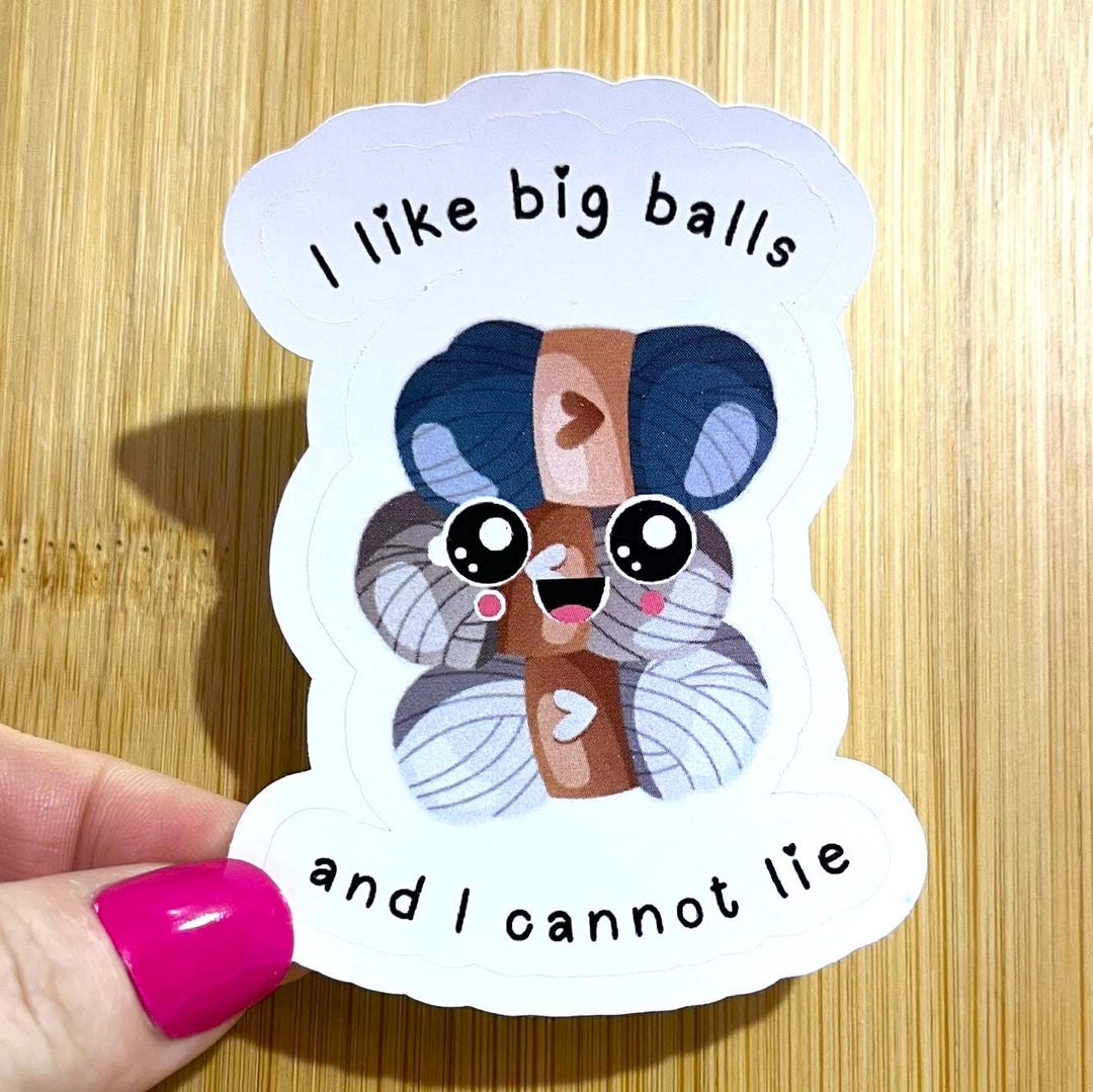 I Love Big Balls, Crochet Sticker, Laptop Sticker, Funny Sticker ...