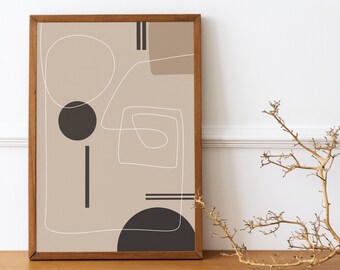 Printable Neutral Abstract Art Print, Digital Download, Printable Art ...